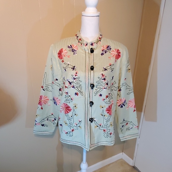 indigo moon | Jackets & Coats | Indigo Moon Embroidered Jacket | Poshmark